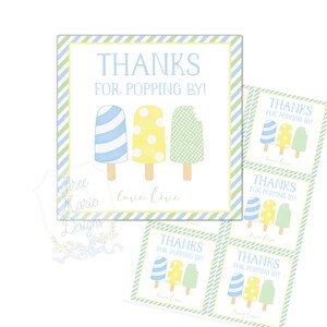 Popsicle Favor Tag | Self-editable | TWO COOL Popsicle Party Favor ...