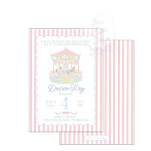 Carousel Birthday Invitation | Carousel Invite | Self-editable | Merry ...
