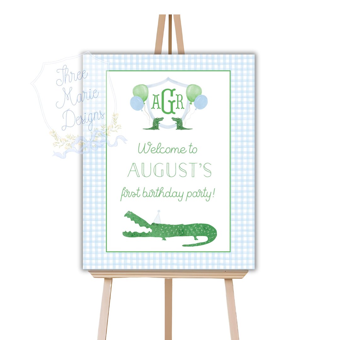 Editable Alligator Birthday Welcome Sign | Oh Snap Welcome Signage ...