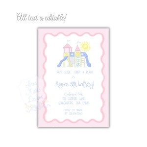 Playground Birthday Party Invite | Playground Party Invitation | Self ...