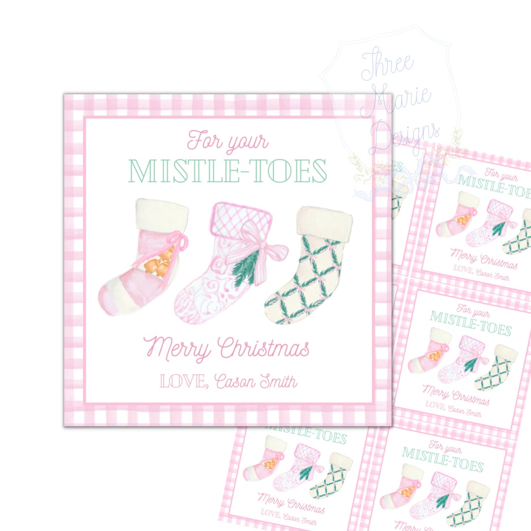 Mistletoes Christmas Gift Tag | Christmas Socks Gift Tag | for Your ...