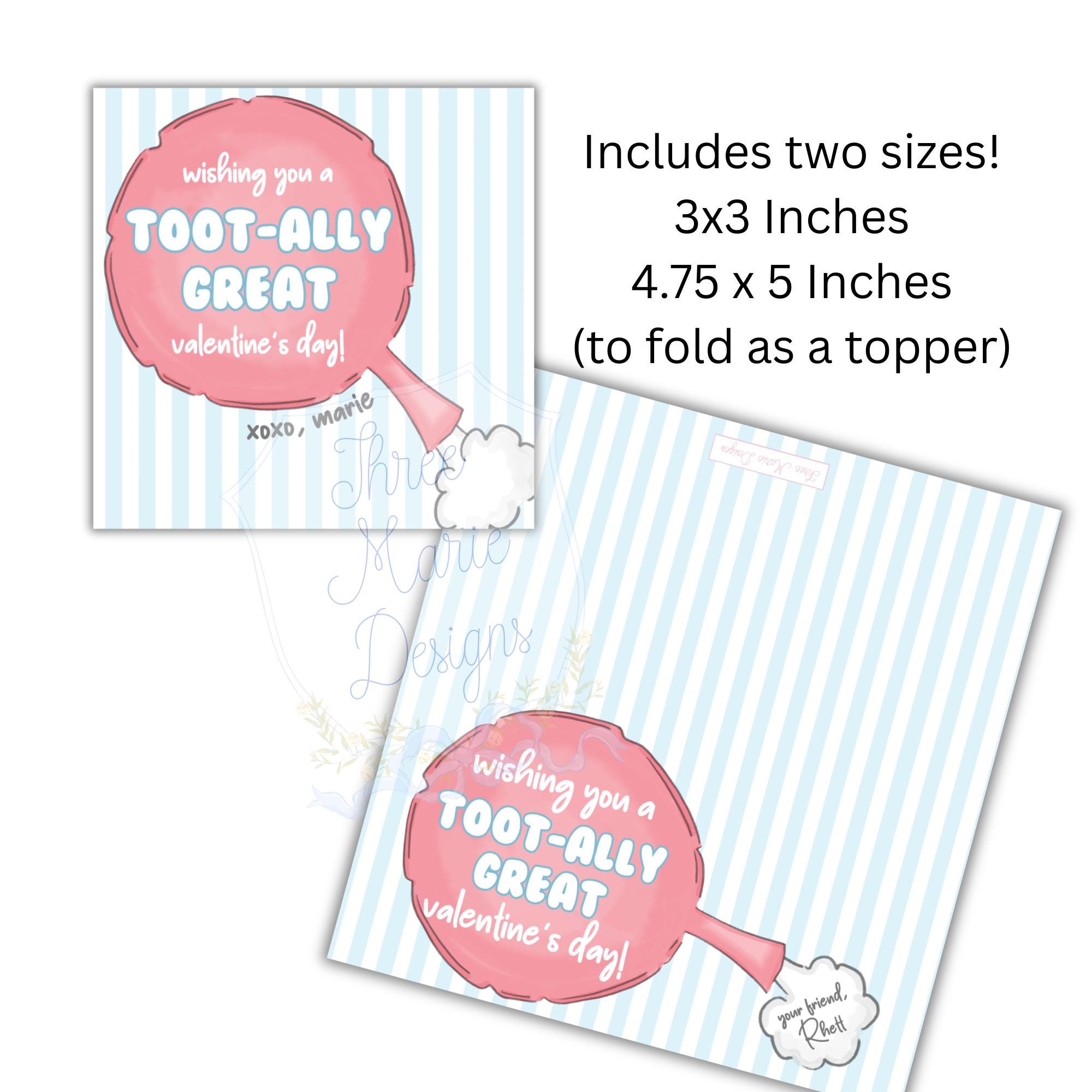 Whoopee Cushion Valentine Tag | Editable 3x3 Inches Digital Download ...