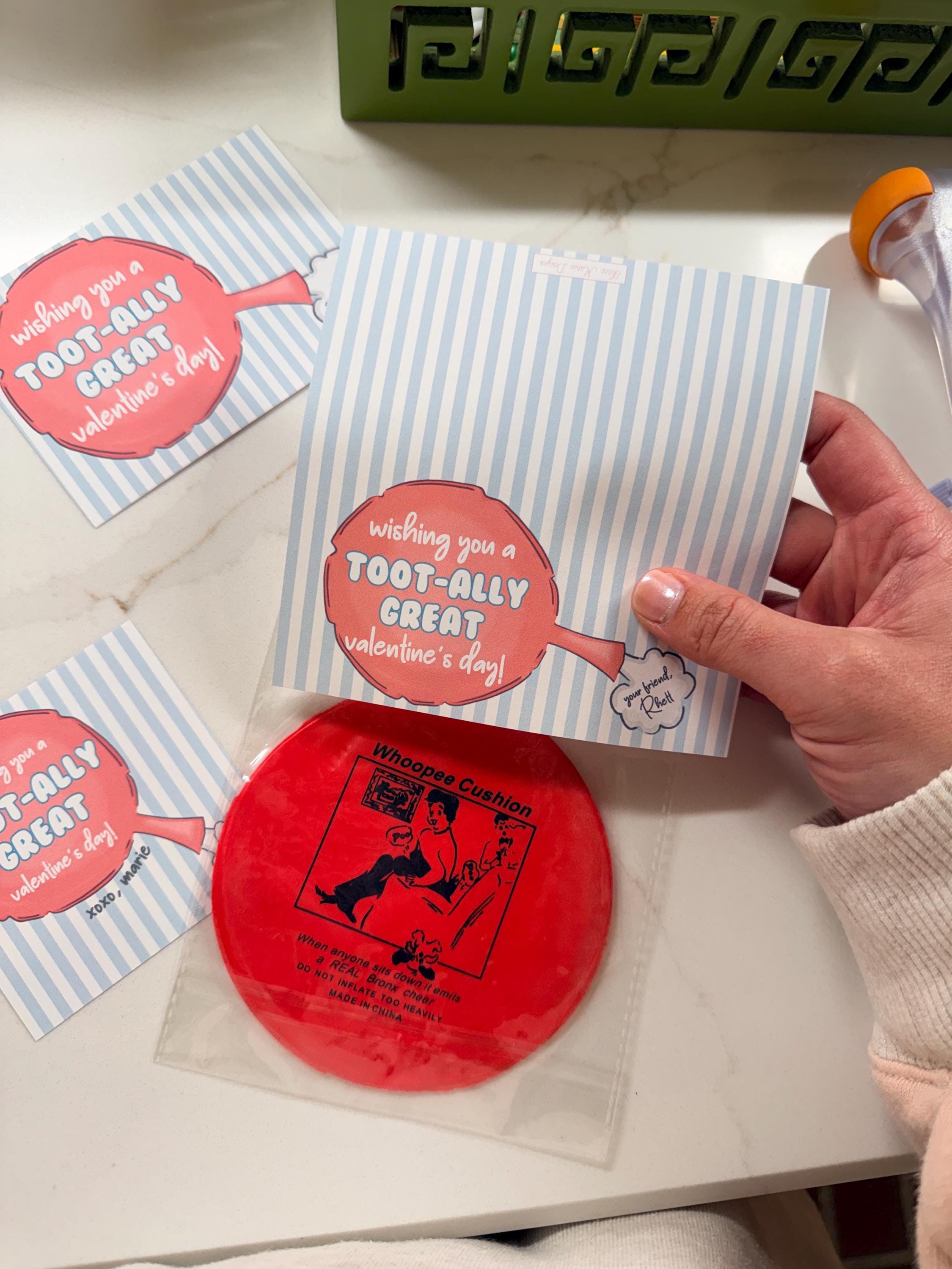 Whoopee Cushion Valentine Tag | Editable 3x3 Inches Digital Download ...