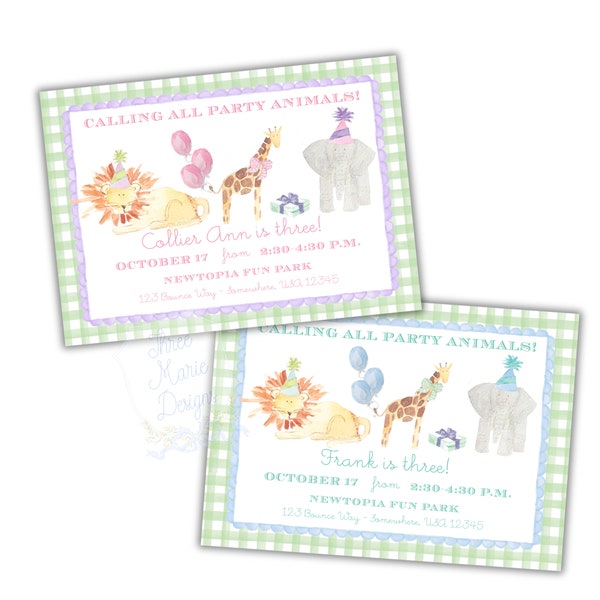 Party Animal Invite - Etsy