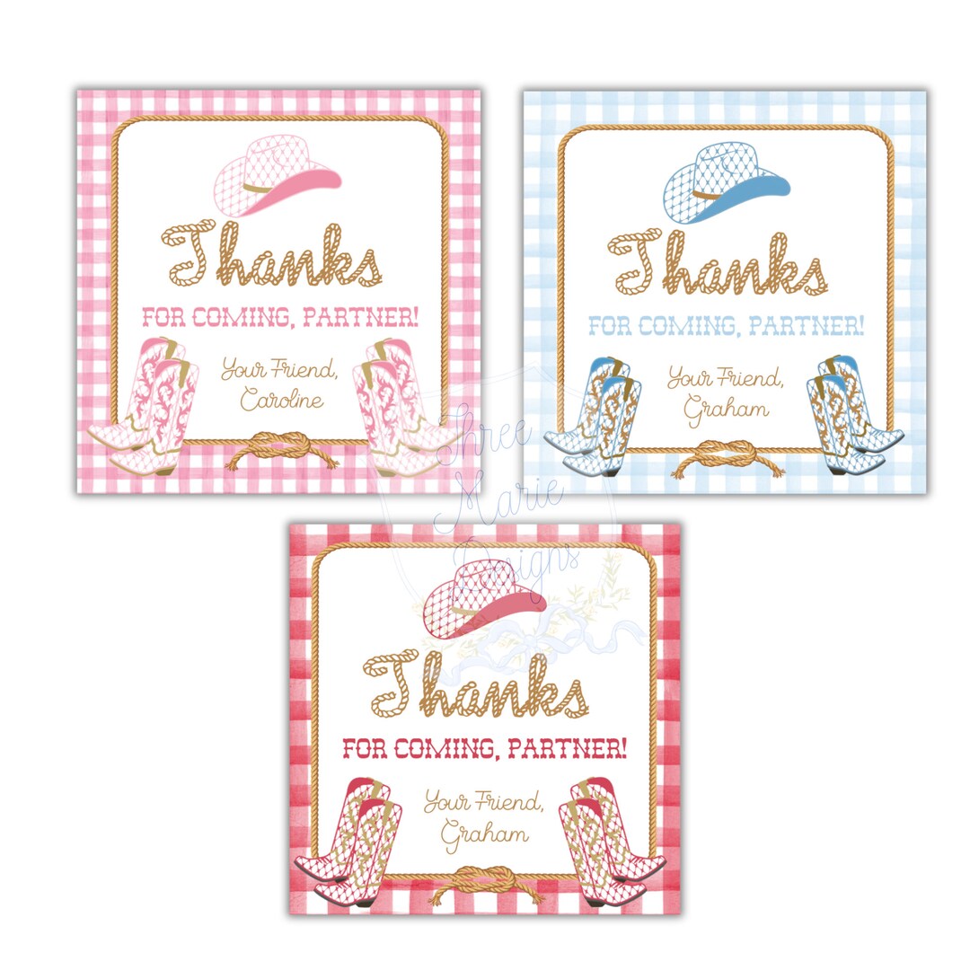Printable Rodeo Favor Tag | Rodeo Party Favor | Rodeo Gift Tag | Pink ...
