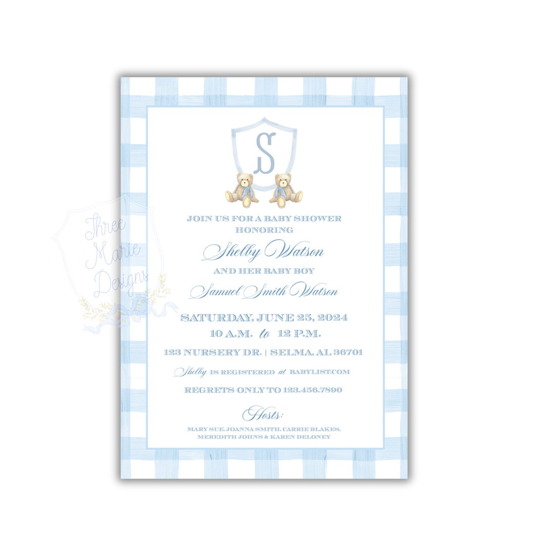 Editable Teddy Bear Invitation, Teddy Bear Baby Shower Invite, Beary ...