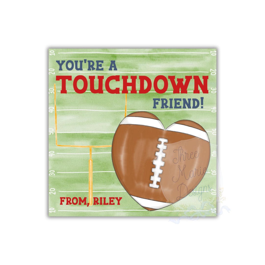 Football Valentine Tag | Editable Football Theme Valentine Tag ...