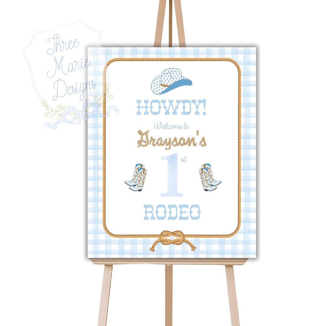Rodeo Welcome Sign | Editable First Rodeo Birthday Welcome Signage ...