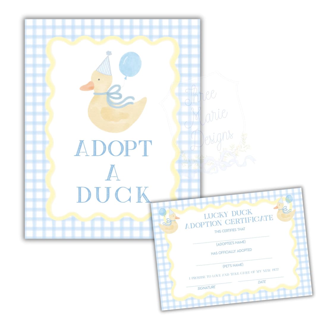 Adopt a Lucky Duck Station Signage and Duck Adoption Certificate | One ...