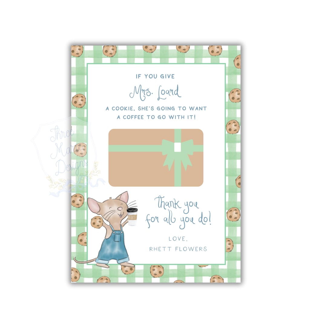 Editable Teacher Coffee Gift Card Holder Printable, If You Give a ...