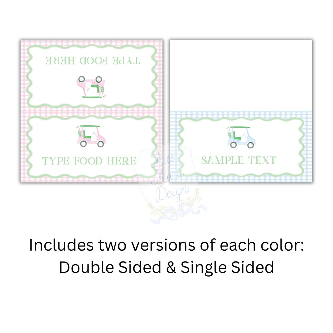Preppy Golf Food Tent Label | Self-editable | Par TEE Food Signage ...