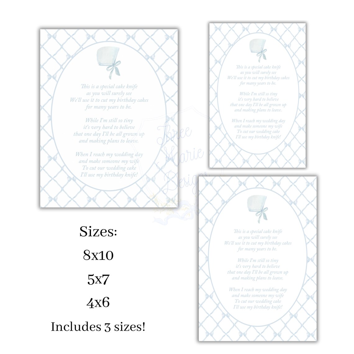 Birthday Cake Knife Poem Instant Download | Boys Cake Knife Poem ...