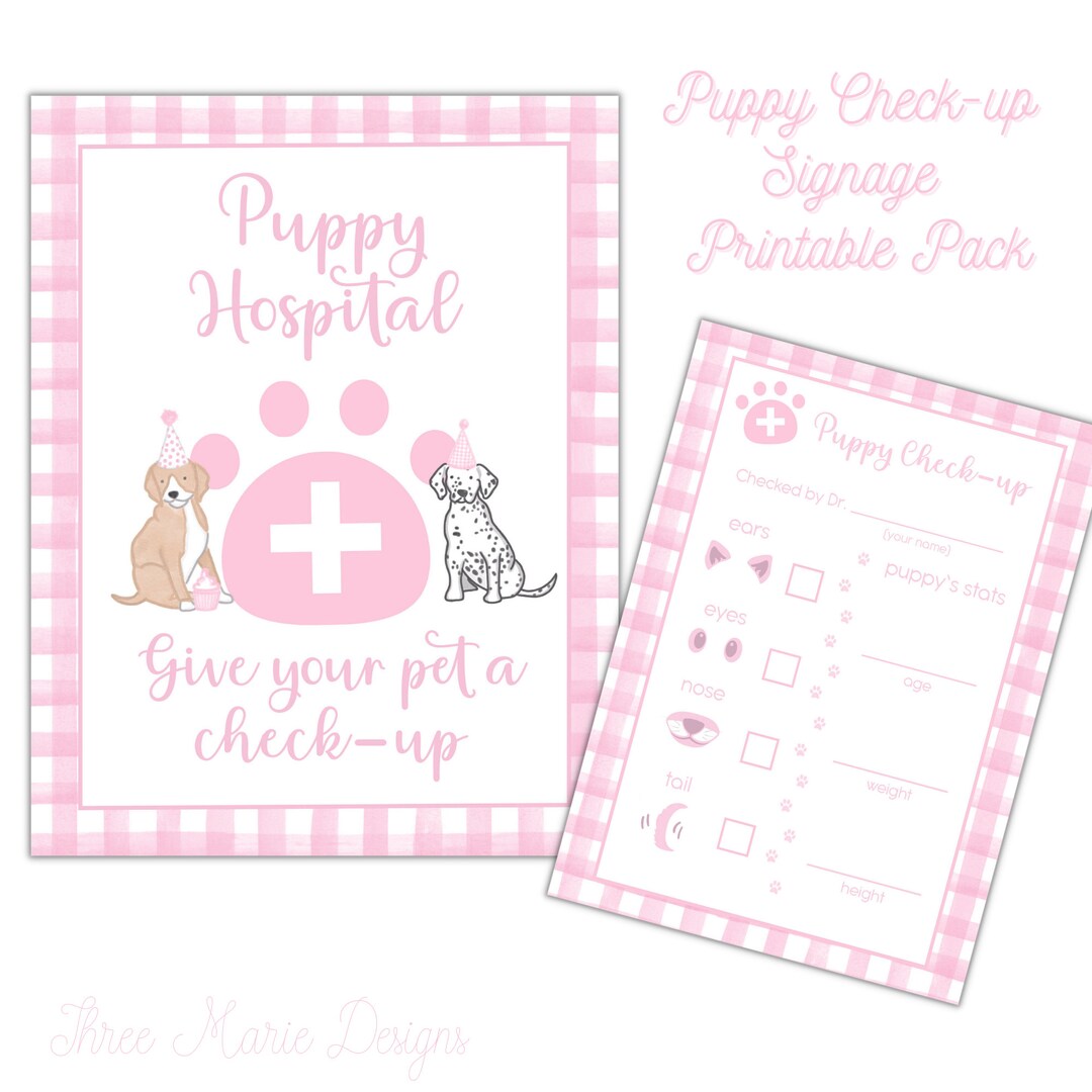 Puppy Party Hospital Check-up Station | Adopt a Puppy Pawty Signage ...