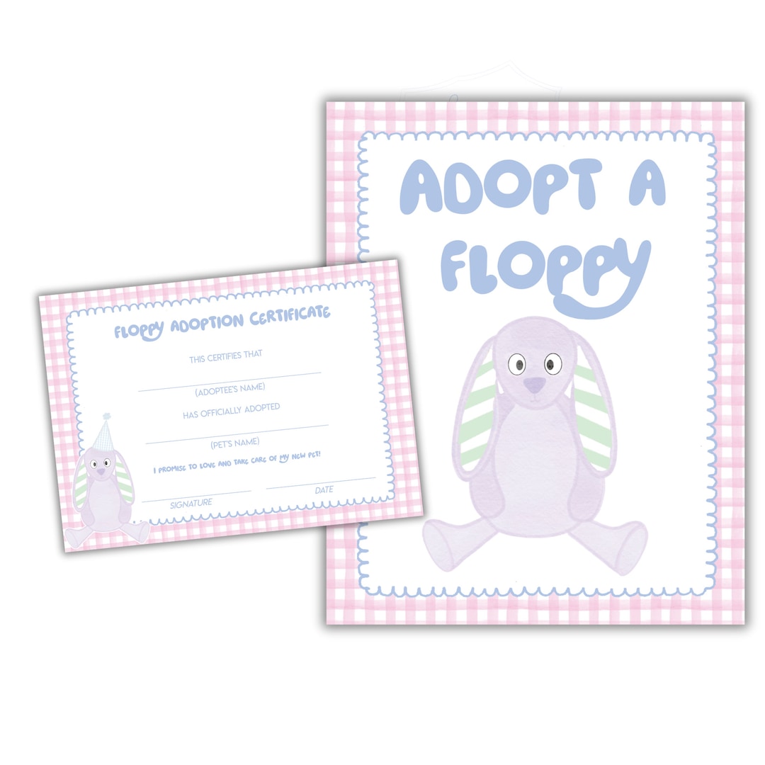Adopt a Floppy Station Signage | Floppy Adoption Certificate Blue Y ...