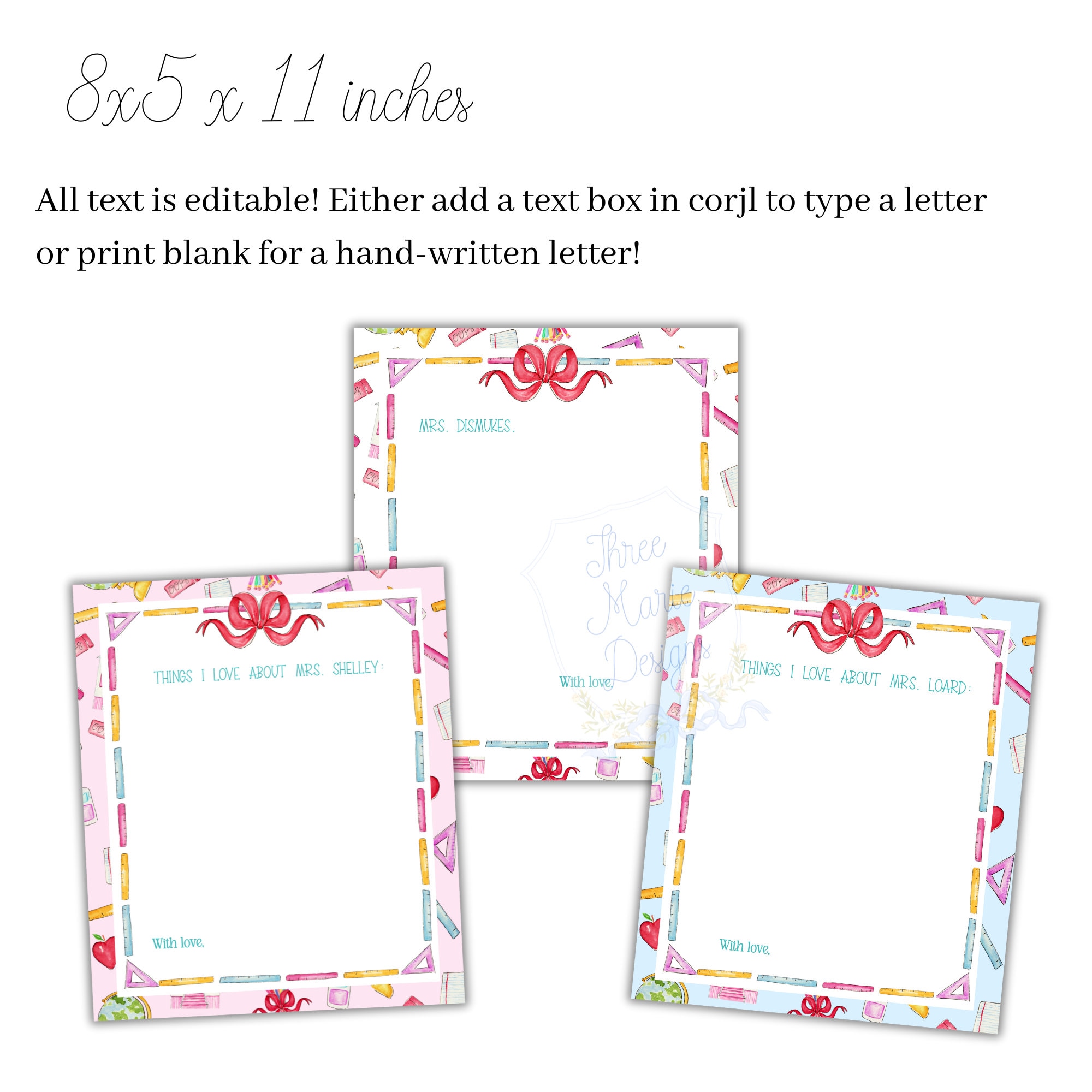 Editable Teacher Note Printable, Teacher Appreciation Week Letter ...