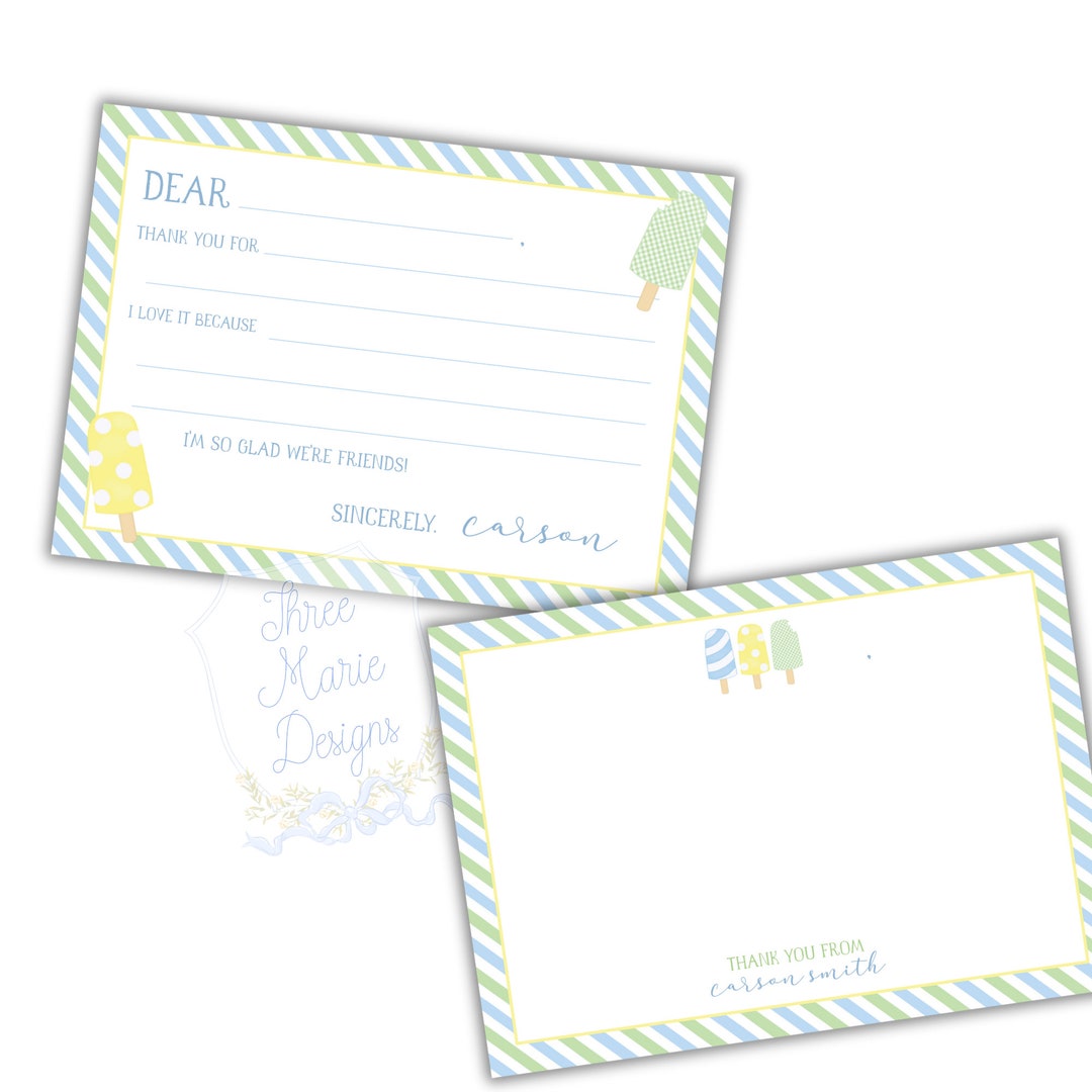 Editable Popsicle Stationery | Printable | TWO COOL Popsicle Party ...