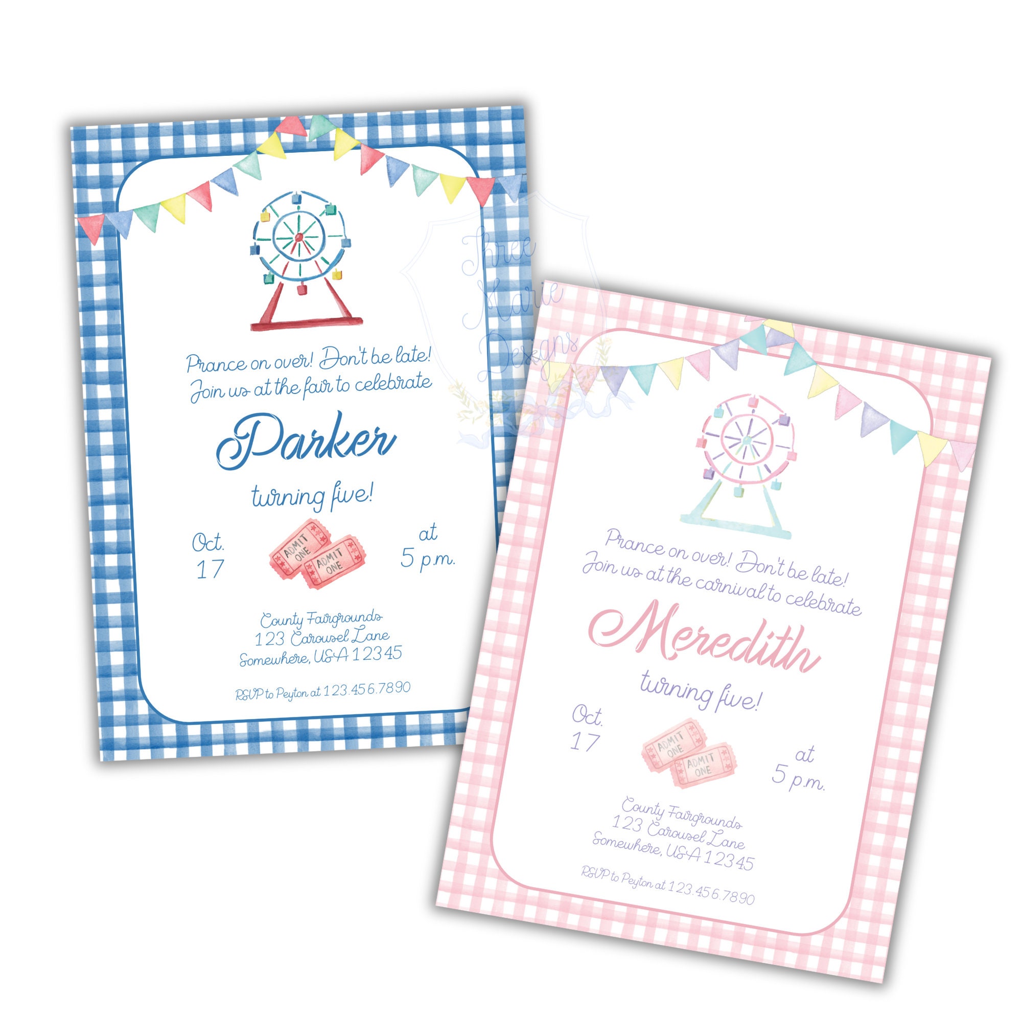 County Fair Birthday Invitation | Carnival Birthday Invite | Self ...