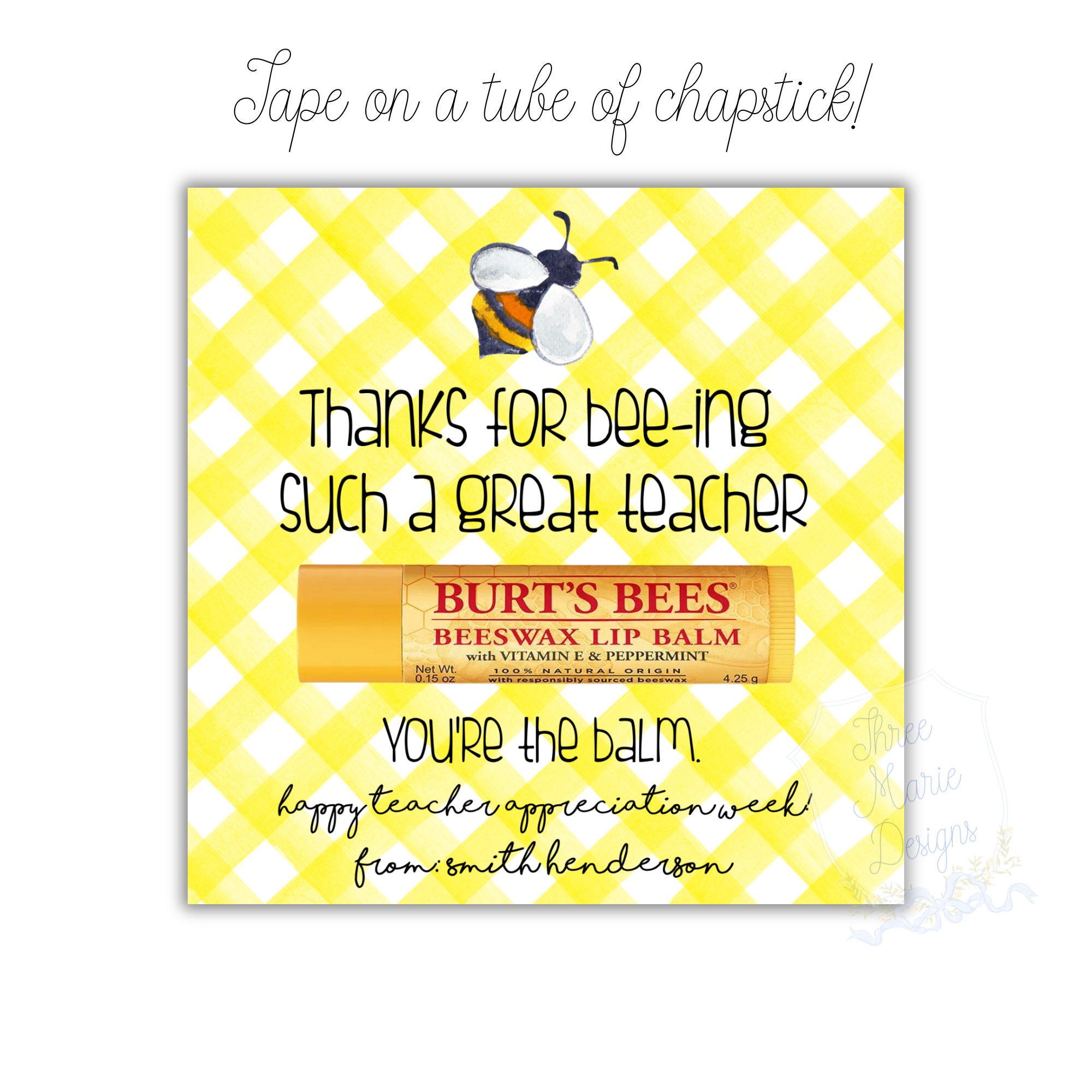 Bee Teacher Appreciation Gift Tag | Librarian Gift | School Counselor ...
