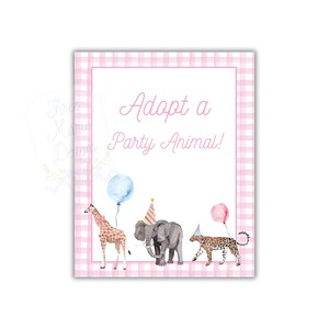 Pink Party Animals Editable Signage | Party Animal Food Signs | Don't ...