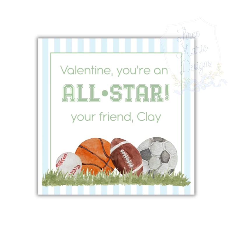 Sports Valentine - Etsy