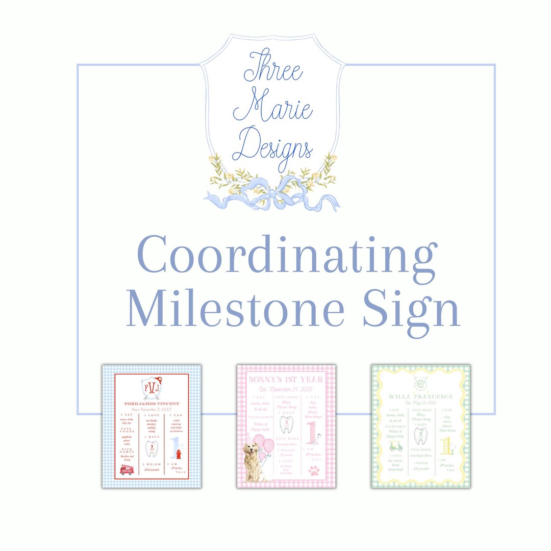 Coordinating Milestone Poster | Customized to Match Your Invite ...