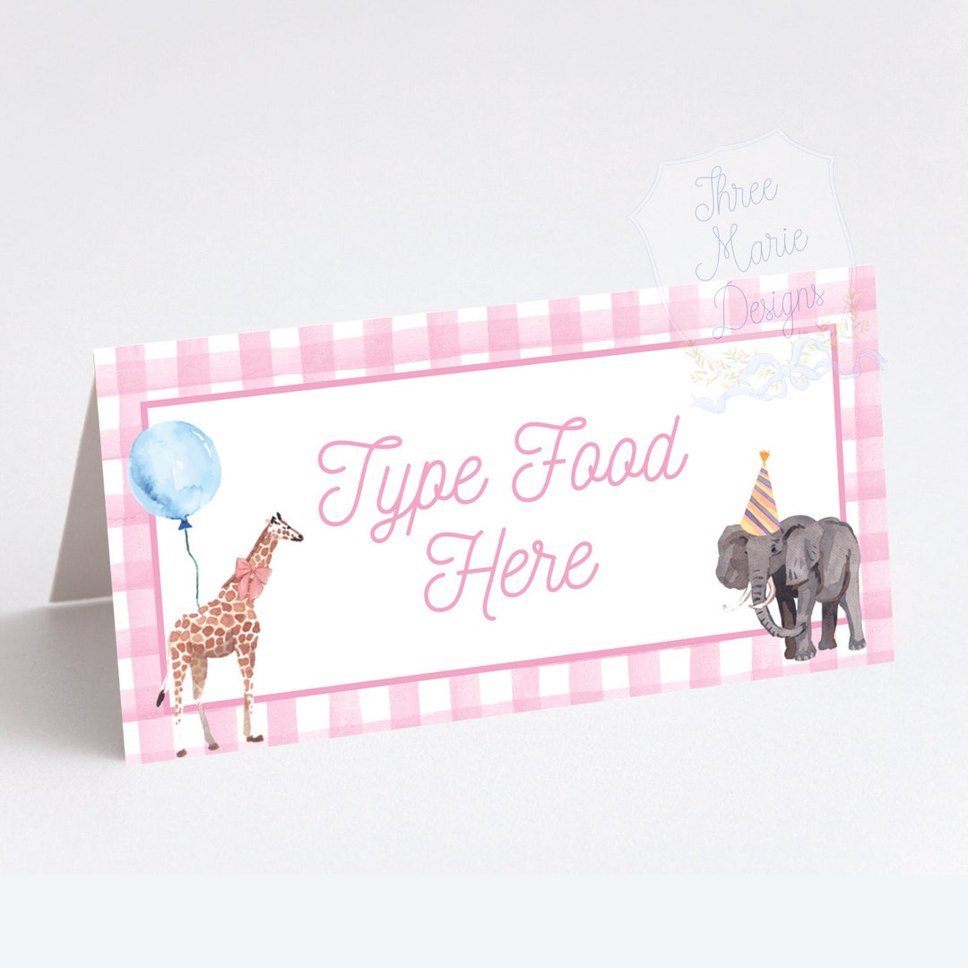 Printable Party Animals Food Tent Signage | Party Animal Food Signs ...