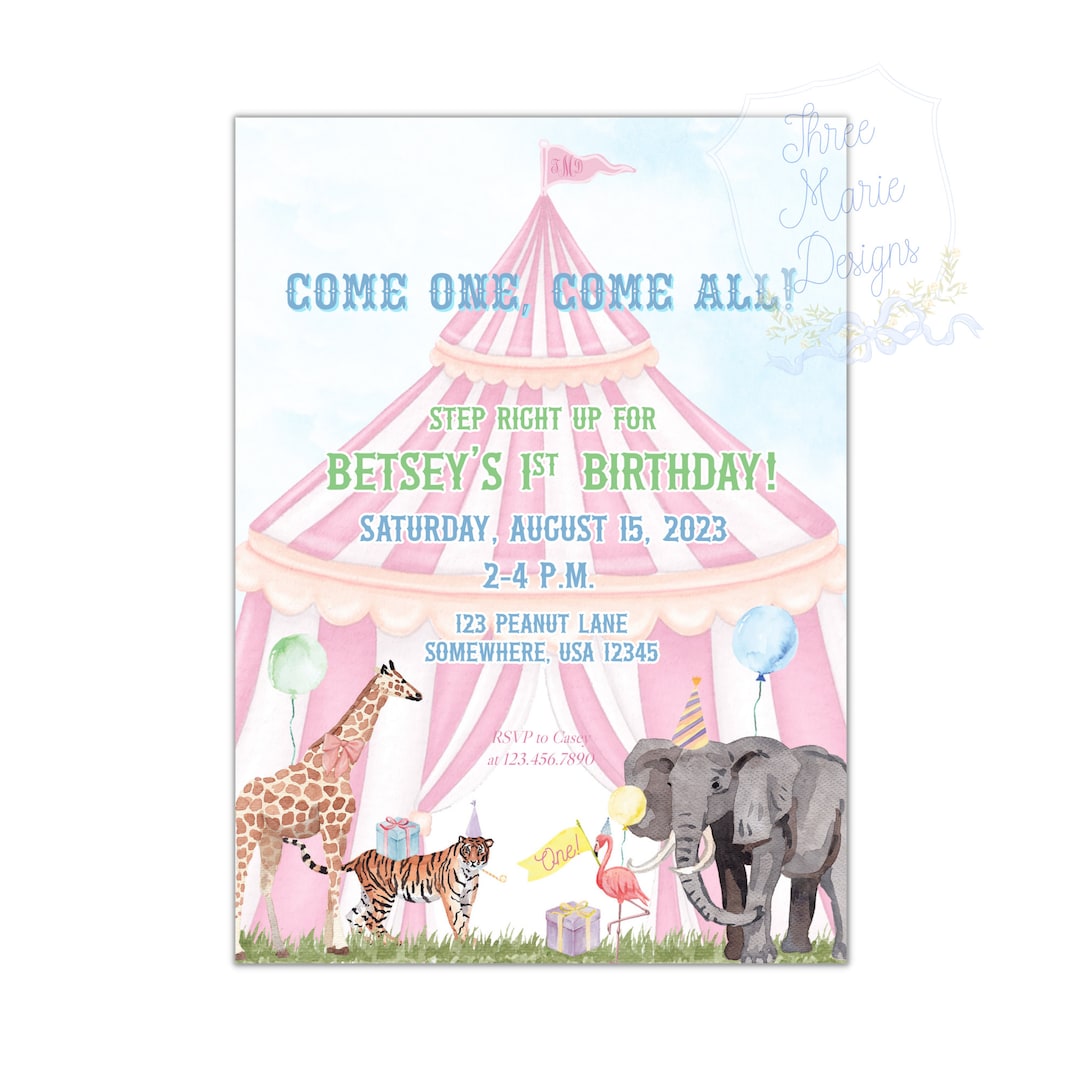 Invitación de cumpleaños de circo / Invitación de circo de - Etsy México