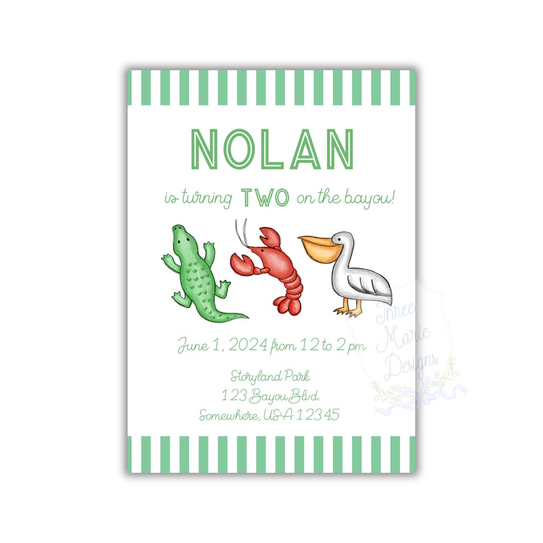 Editable Bayou Birthday Invite | Fat Twosday Invite | Bayou Birthday ...