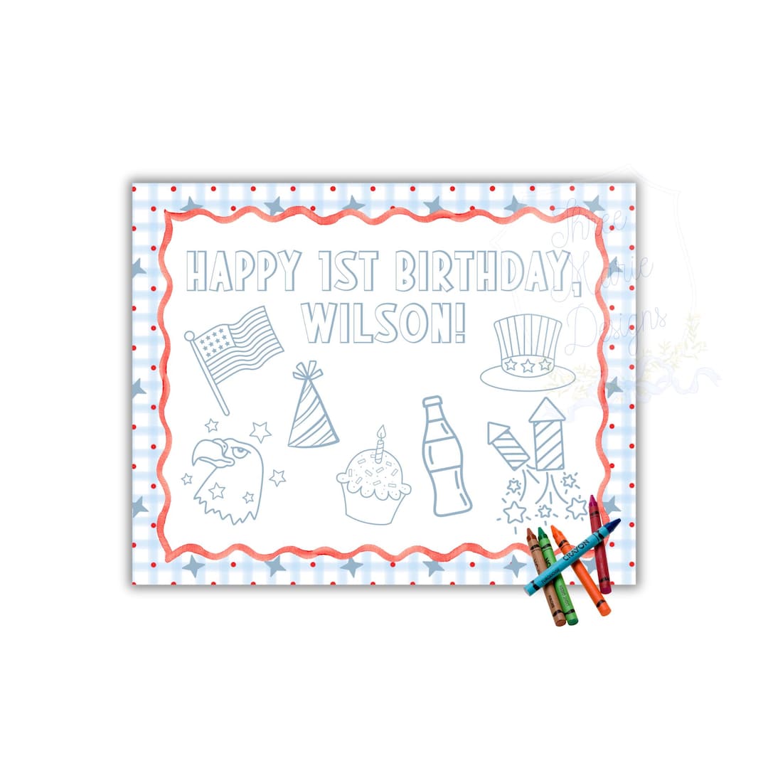 All American Boy Coloring Sheet | Red White and Blue Editable Coloring ...