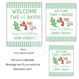 Editable Bayou Birthday Welcome Sign | Fat Twosday Invite | Two Da ...