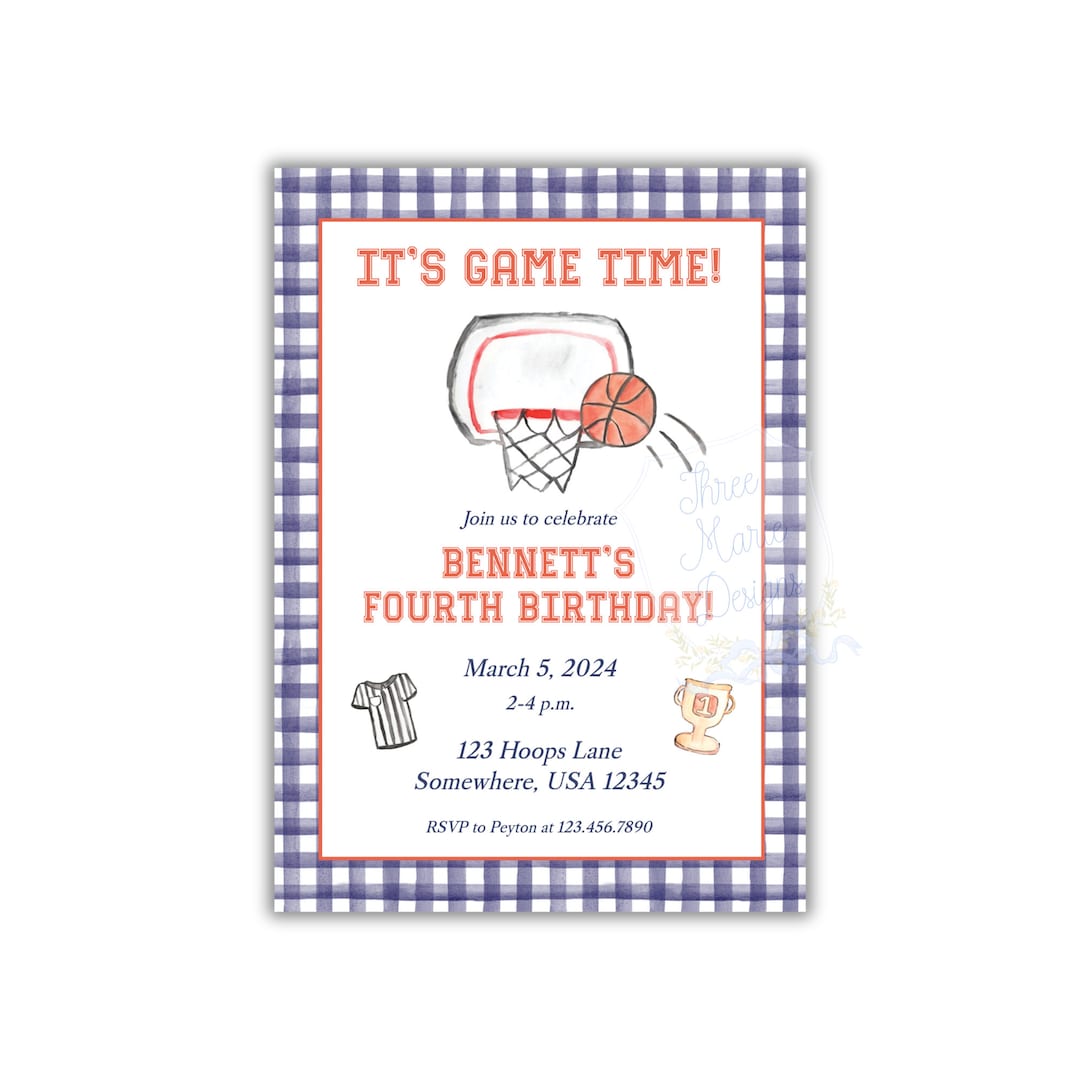 Basketball Invite | Basketball Invitation | Self-edit | Game Time ...