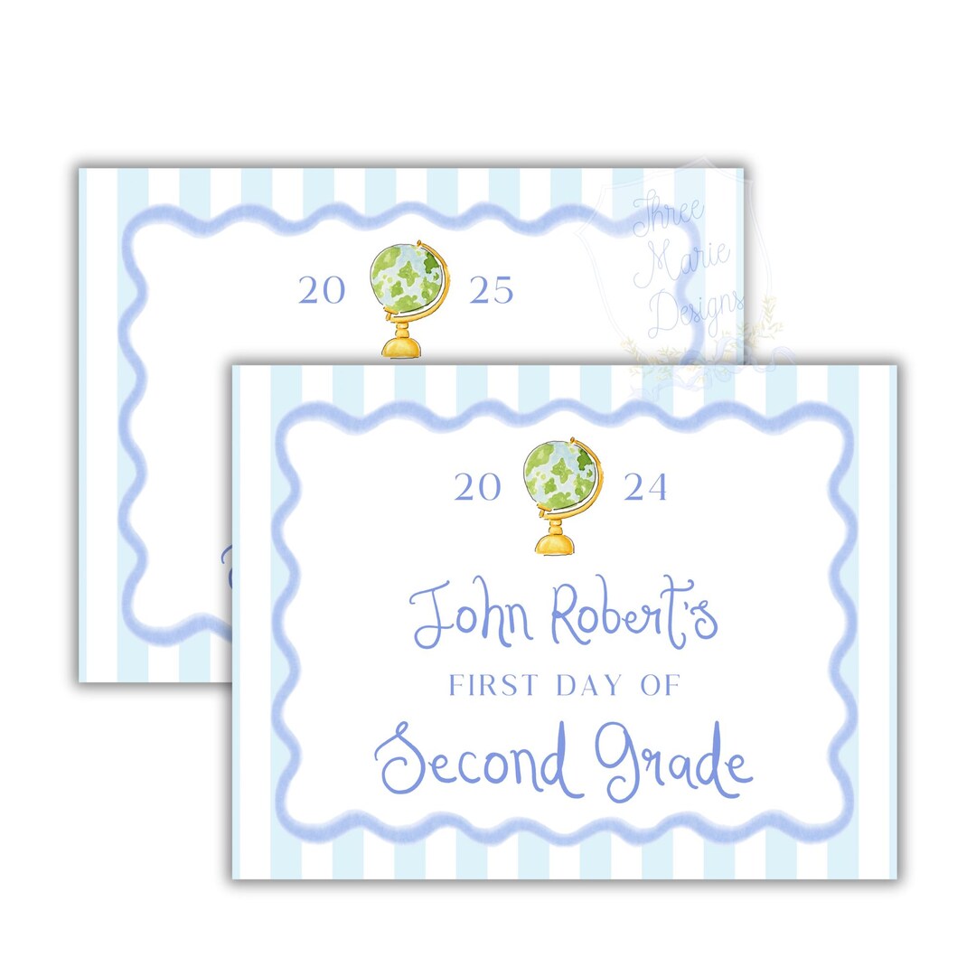Printable Blue First Day of School Sign | Editable First Day of School ...