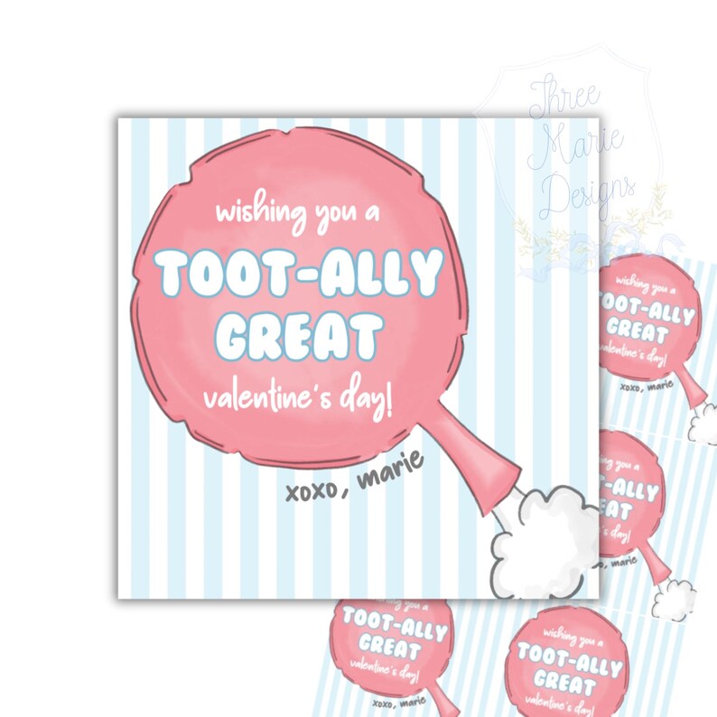 Whoopee Cushion Valentine Tag | Editable 3x3 Inches Digital Download ...