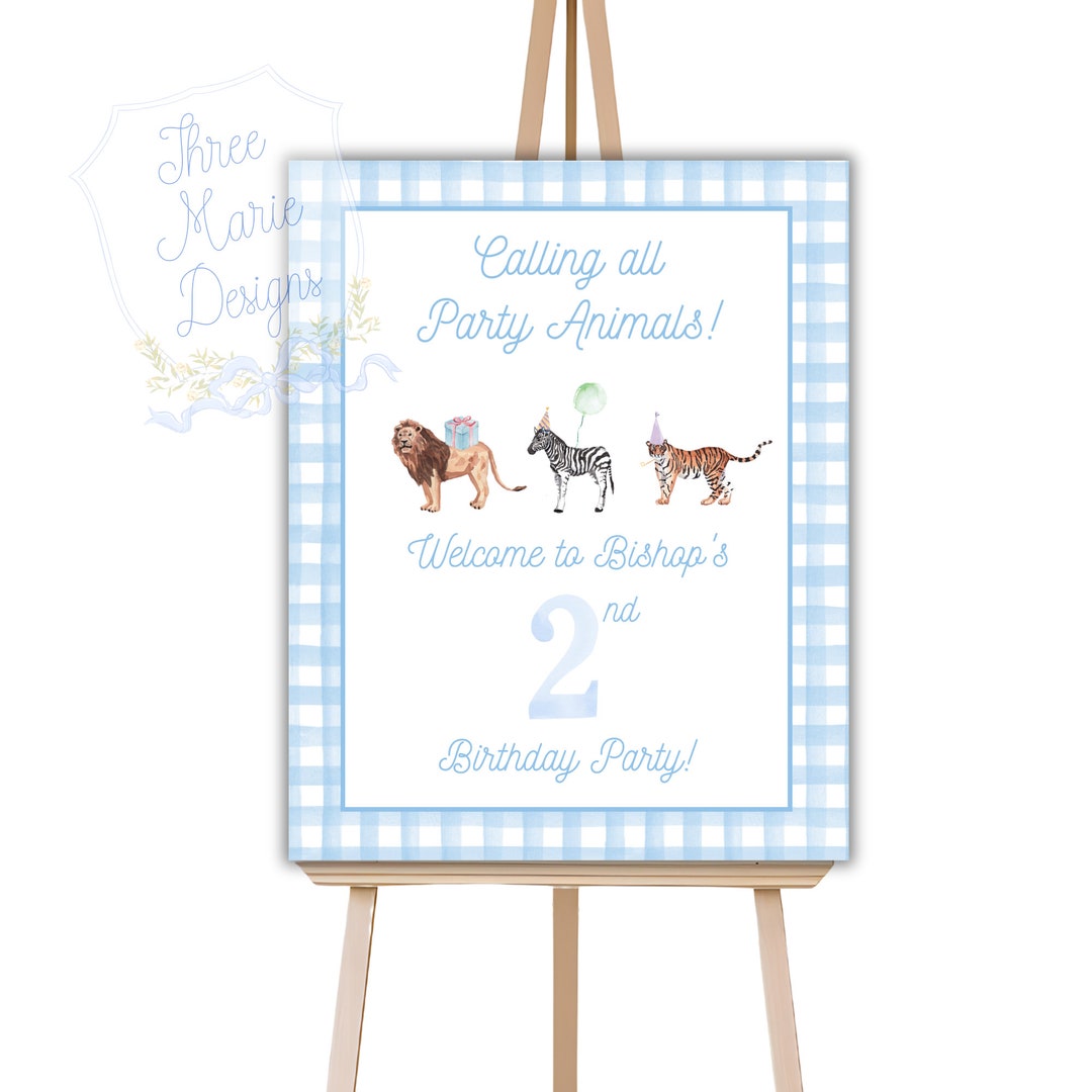 Party Animals Welcome Sign | TWO Wild Welcome Sign | Wild ONE Sign ...
