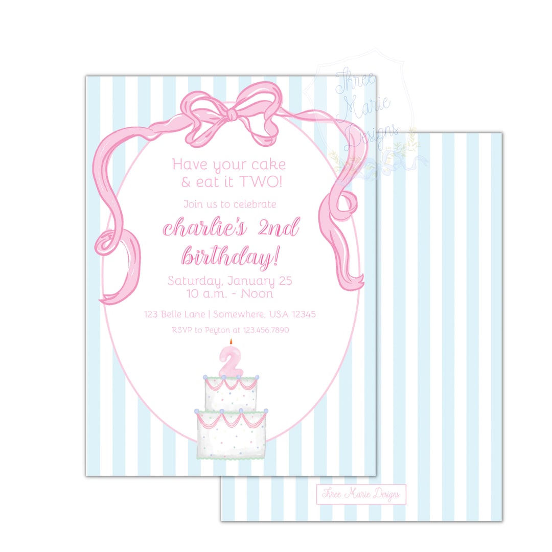 Have Your Cake and Eat It TWO Invitation | Cake Invite | Self-editable ...