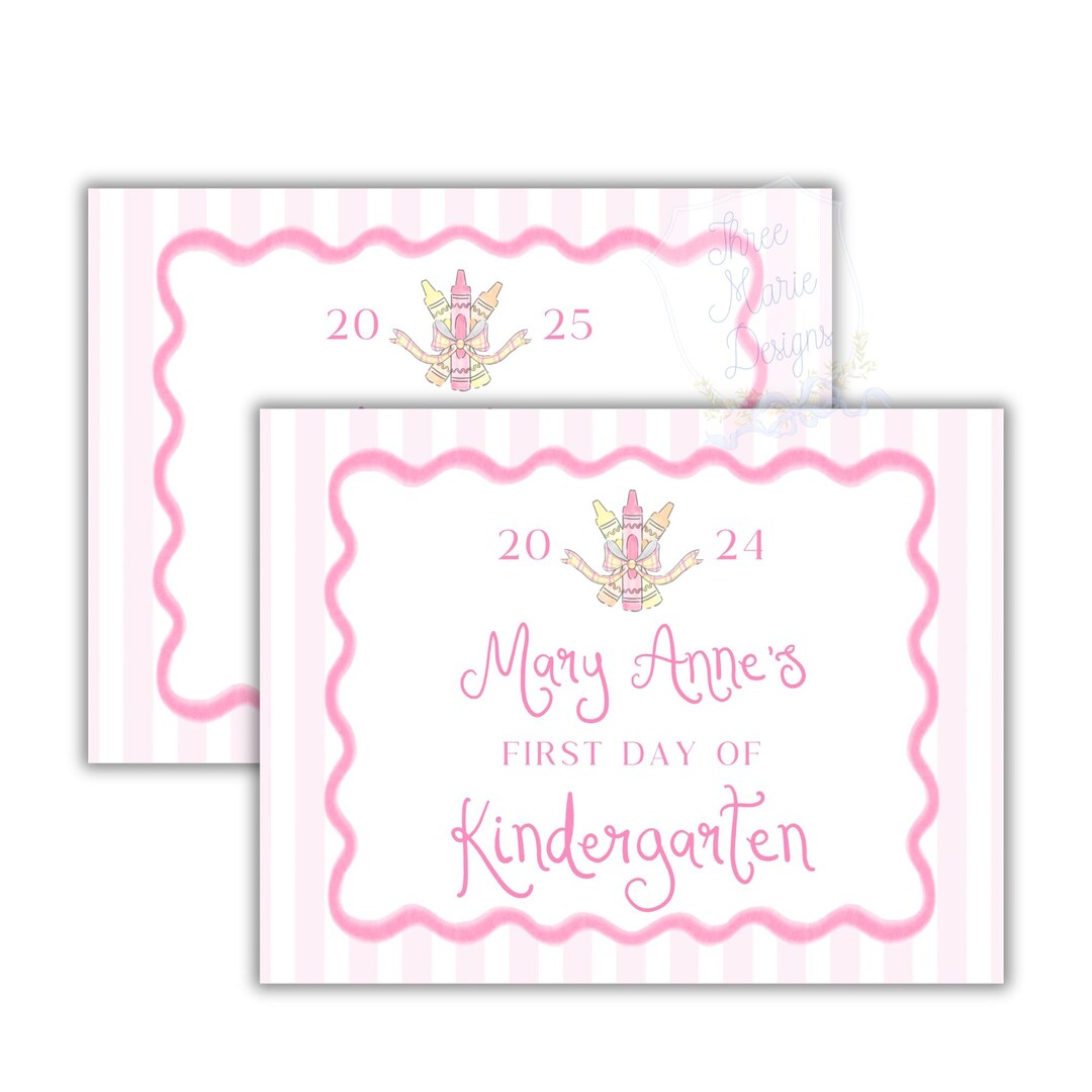 Printable Pink First Day of School Sign | Editable First Day of School ...