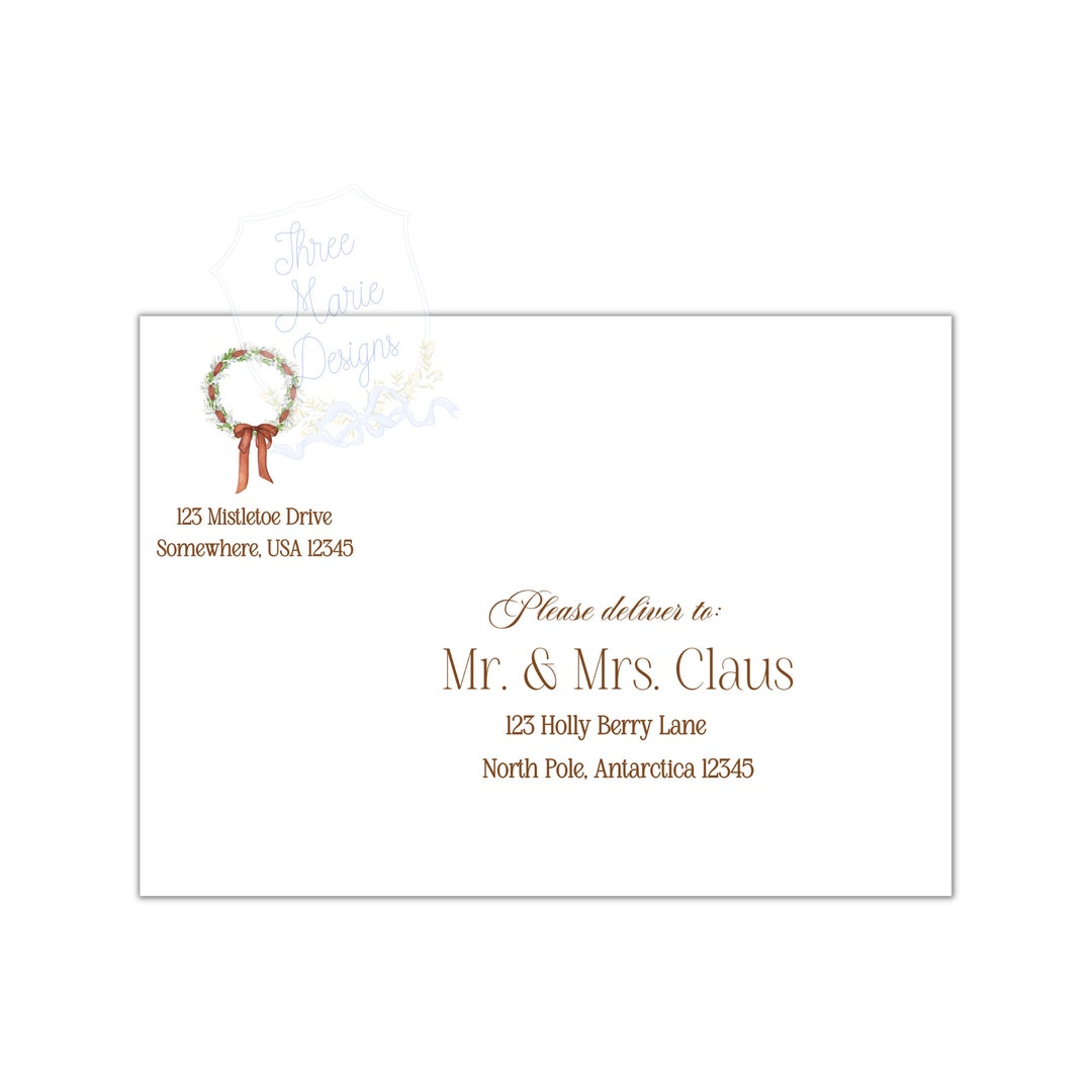 Custom Envelope Addressing Digital File | Self-editable | Christmas ...