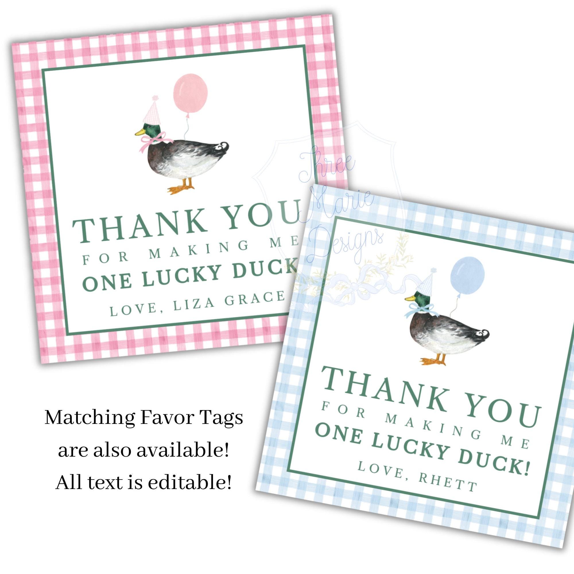 One Lucky Duck Invite | Mallard Duck Invitation | Duck Birthday Invite ...
