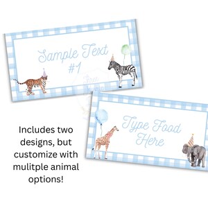 Printable Party Animals Food Tent Signage | Party Animal Food Signs ...