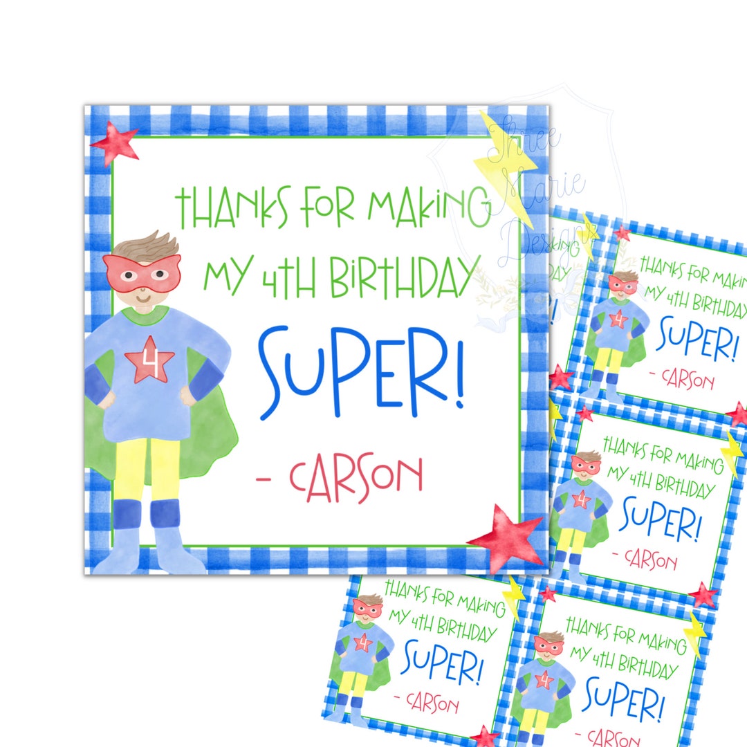 Super Hero Birthday Party Favor Tag| Superhero Favor Tag | Self-edit ...