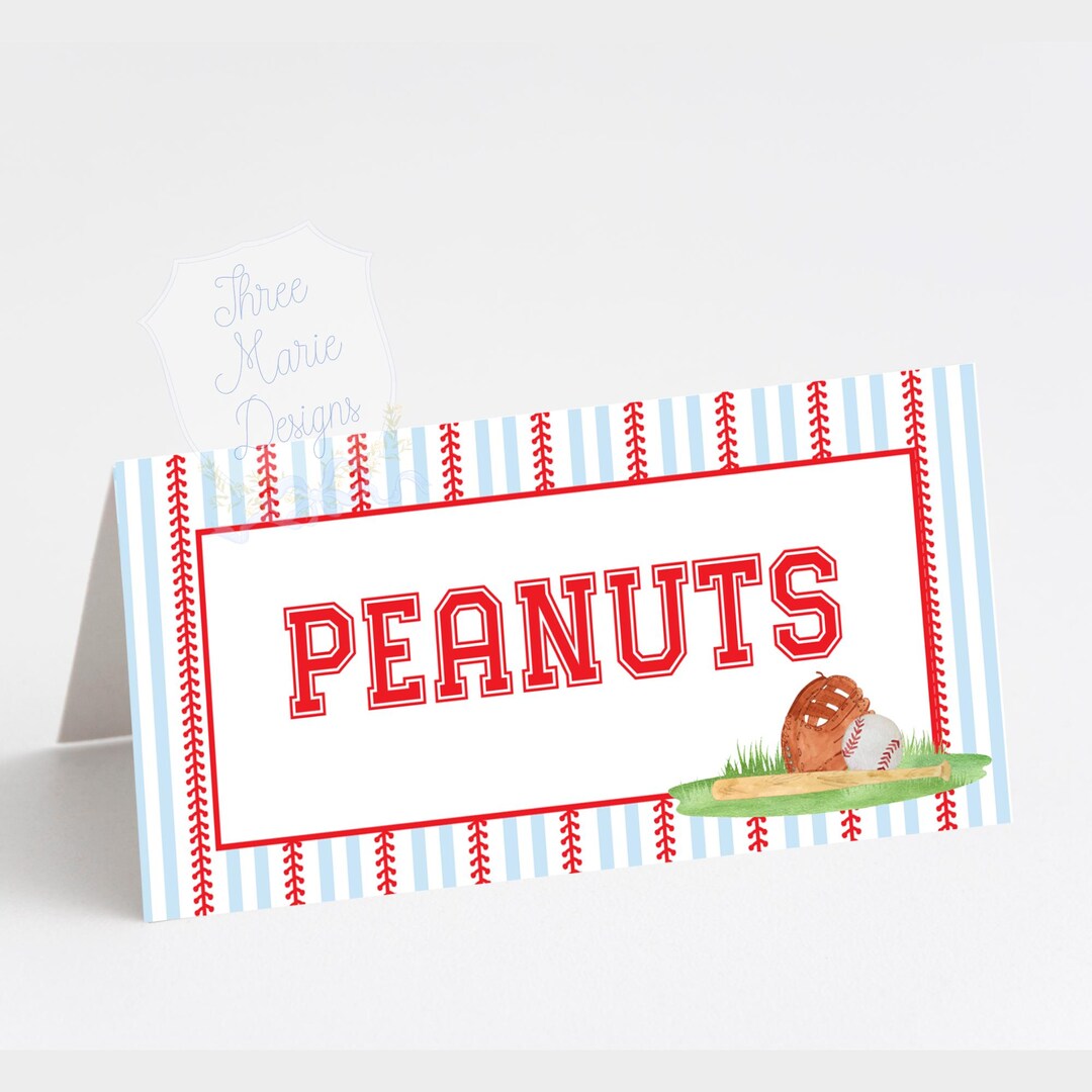 Baseball Food Tent Printable | Baseball Food Table Signage | Editable ...