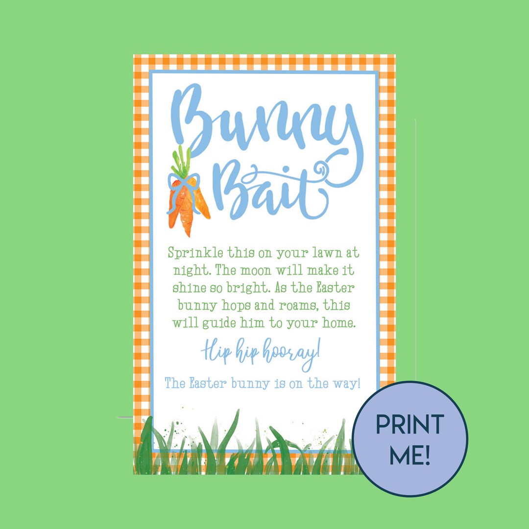 Bunny Bait Easter Gift Tag for Class Easter Gift, Sunday School Craft ...