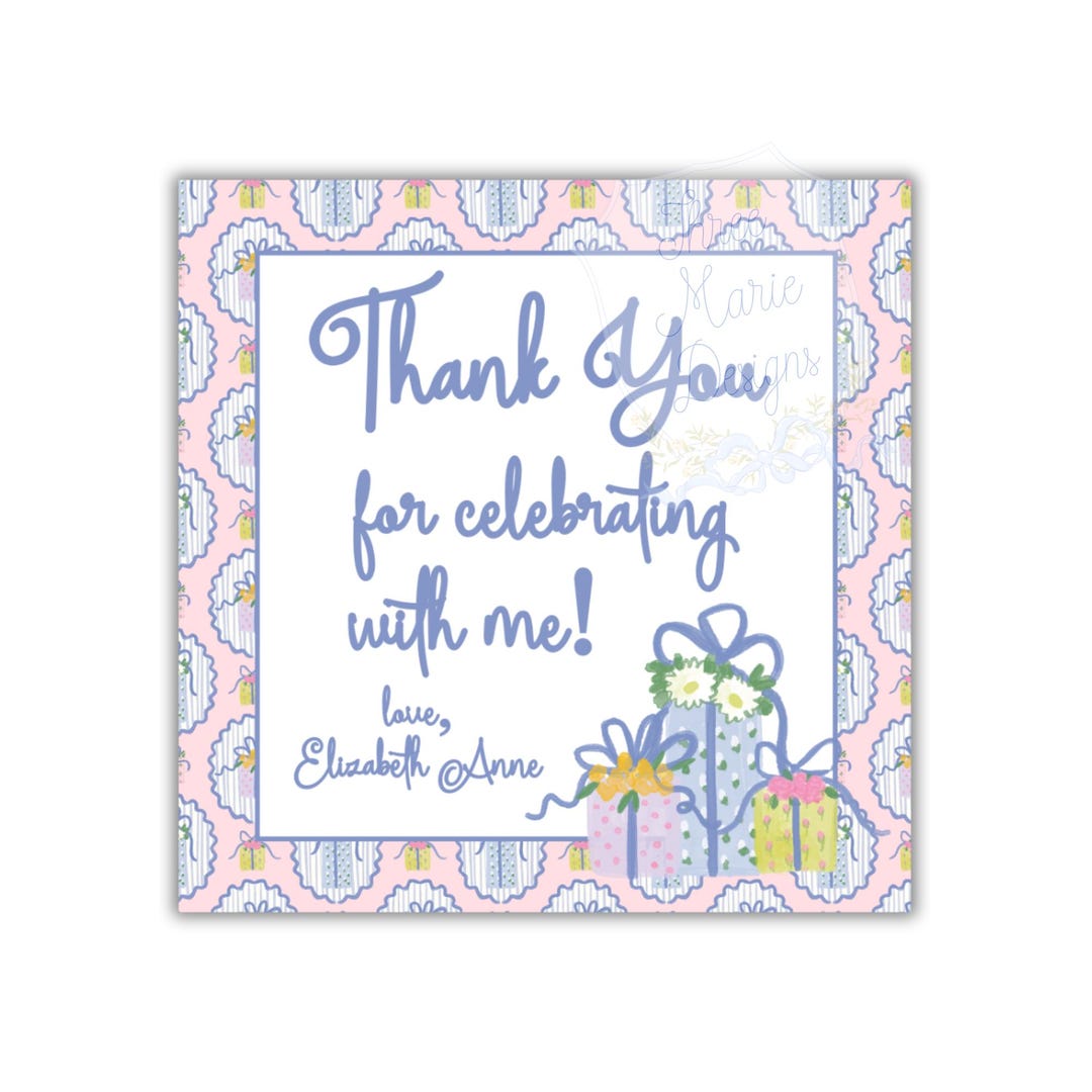 Girls Birthday Gift Favor Tag | A Gift Printable Gift Tag | 3x3 Inches ...