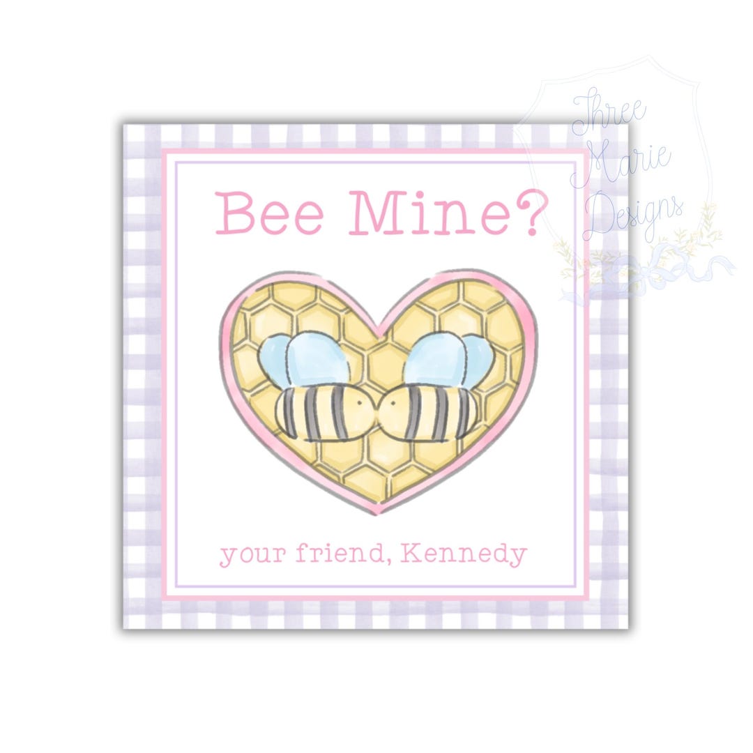 Bee My Valentine Bumble Bee Valentine Tag | Spot on Valentine Card ...