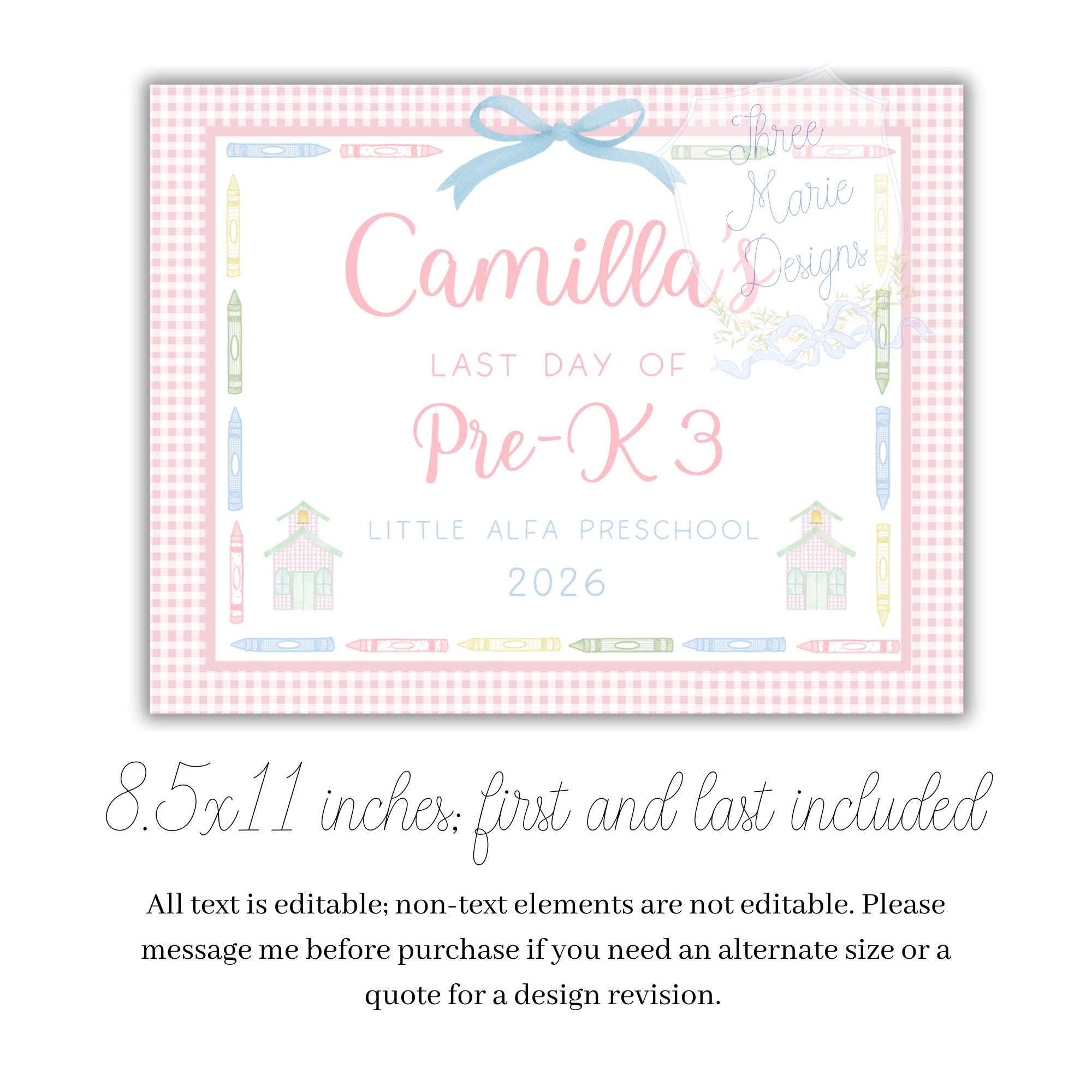 First Day of School Printable Sign | Pastel Pink Back to School Printed ...