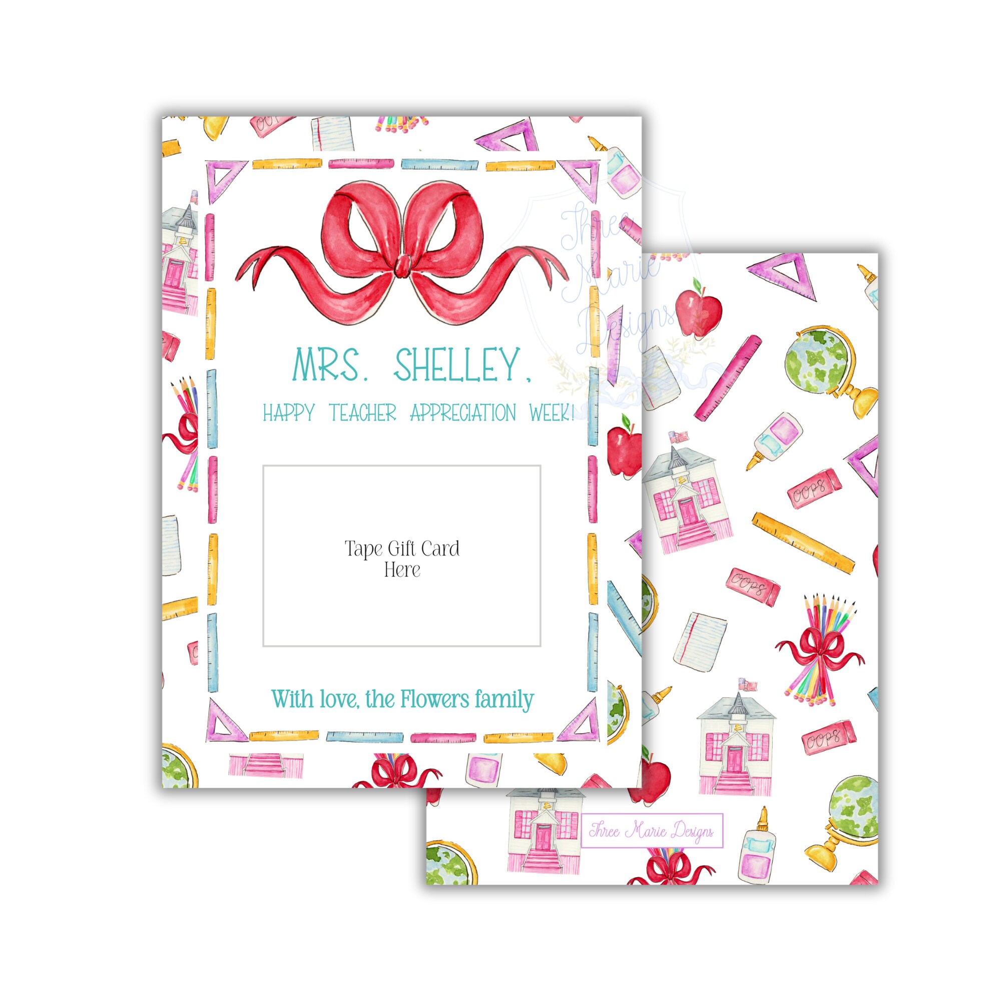 Editable Teacher Appreciation Gift Card Printable, Teacher Appreciation ...