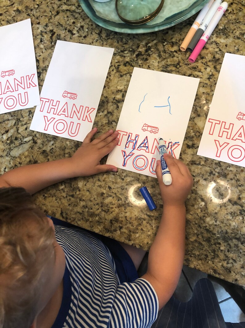 Coloring Thank You Cards Activity for Kids Color Me Thank You | Etsy