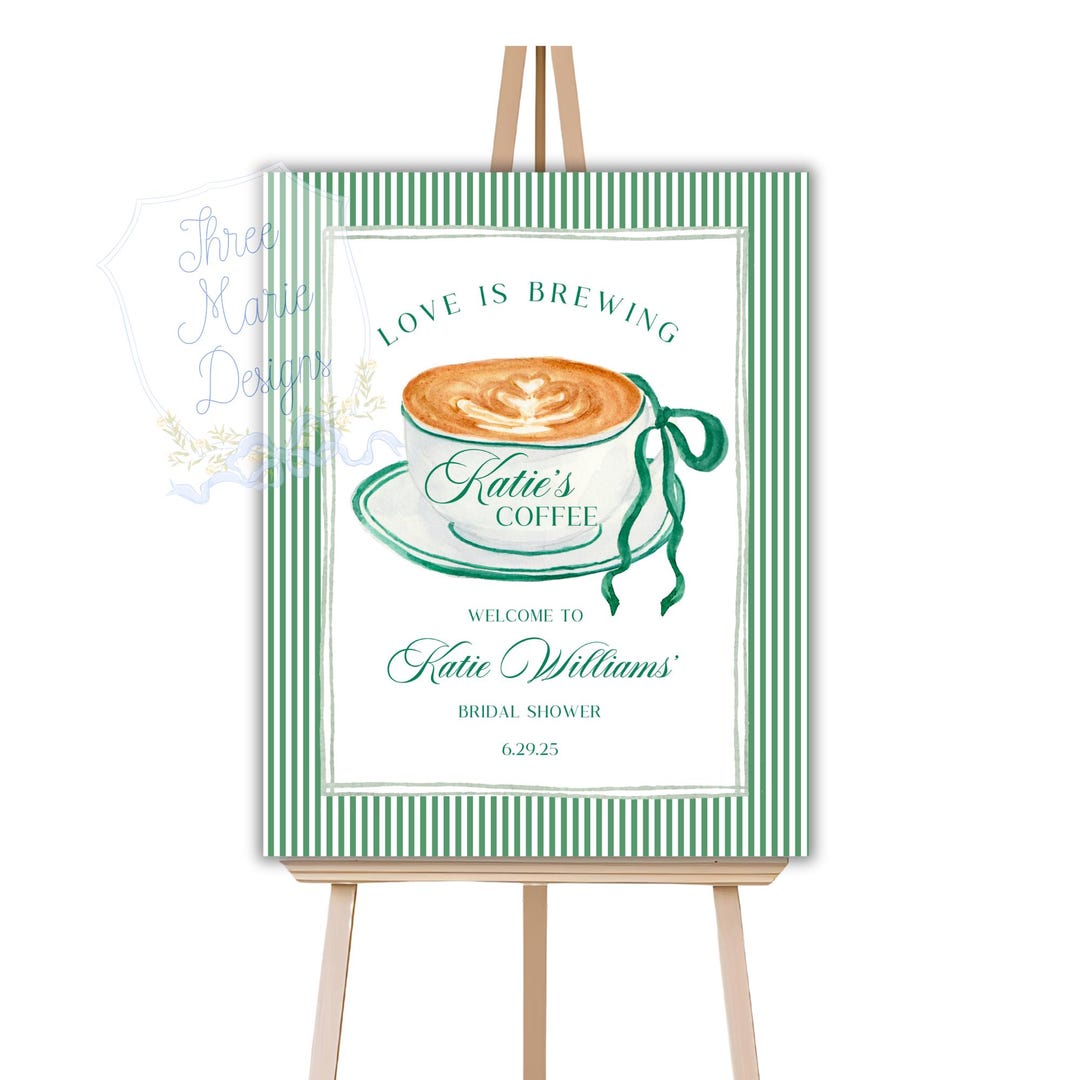 Coffee Shop Welcome Signage | Coffee Bridal Shower Welcome Sign ...