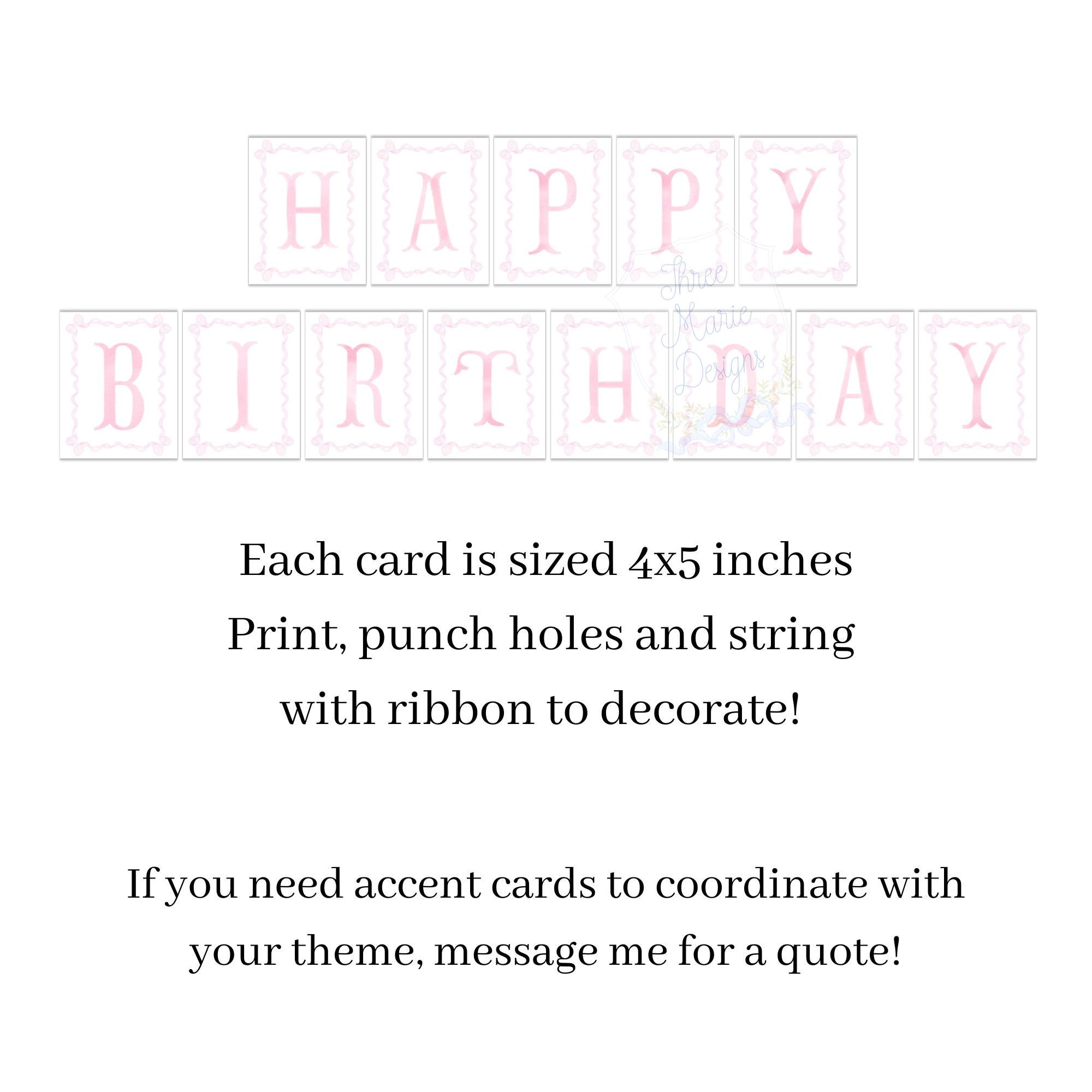 Pink Happy Birthday Banner Printable | Grandmillenial Birthday Party ...