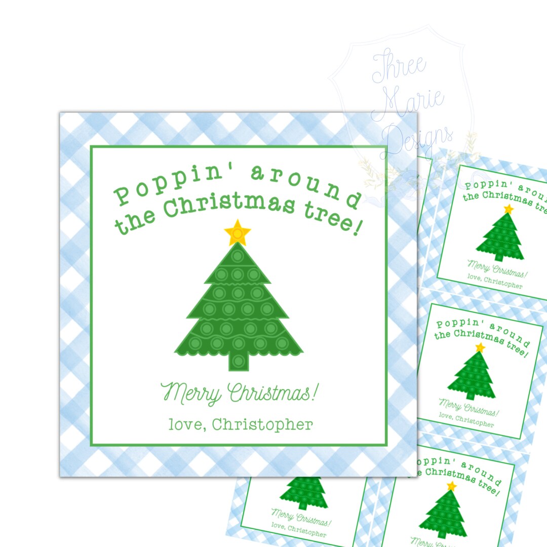 Pop It Blue Christmas Gift Tag | Poppin Around the Christmas Tre Gift ...